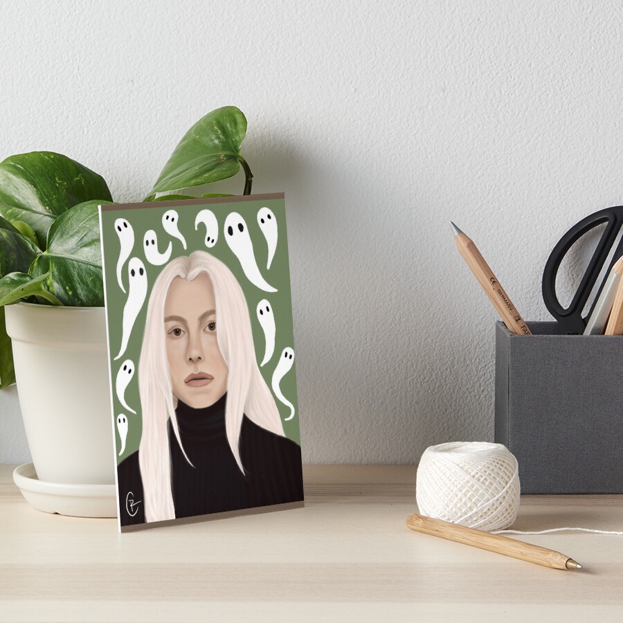 "Phoebe Bridgers Ghost Design - With Border" Art Board Print by ...