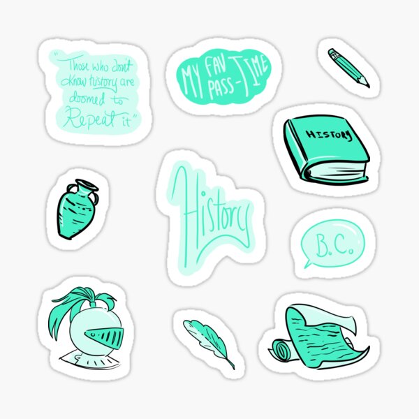 "Teal History School Subject Collection" Sticker for Sale by ...