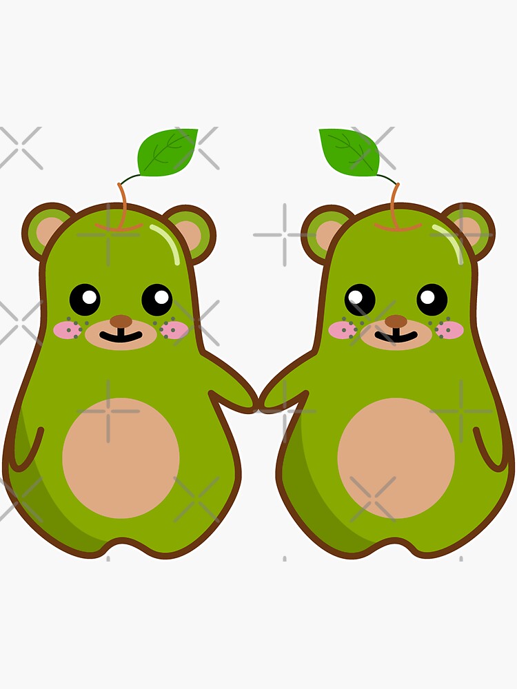 "Cute Pear Bear Pair" Sticker for Sale by usernamenaijan | Redbubble