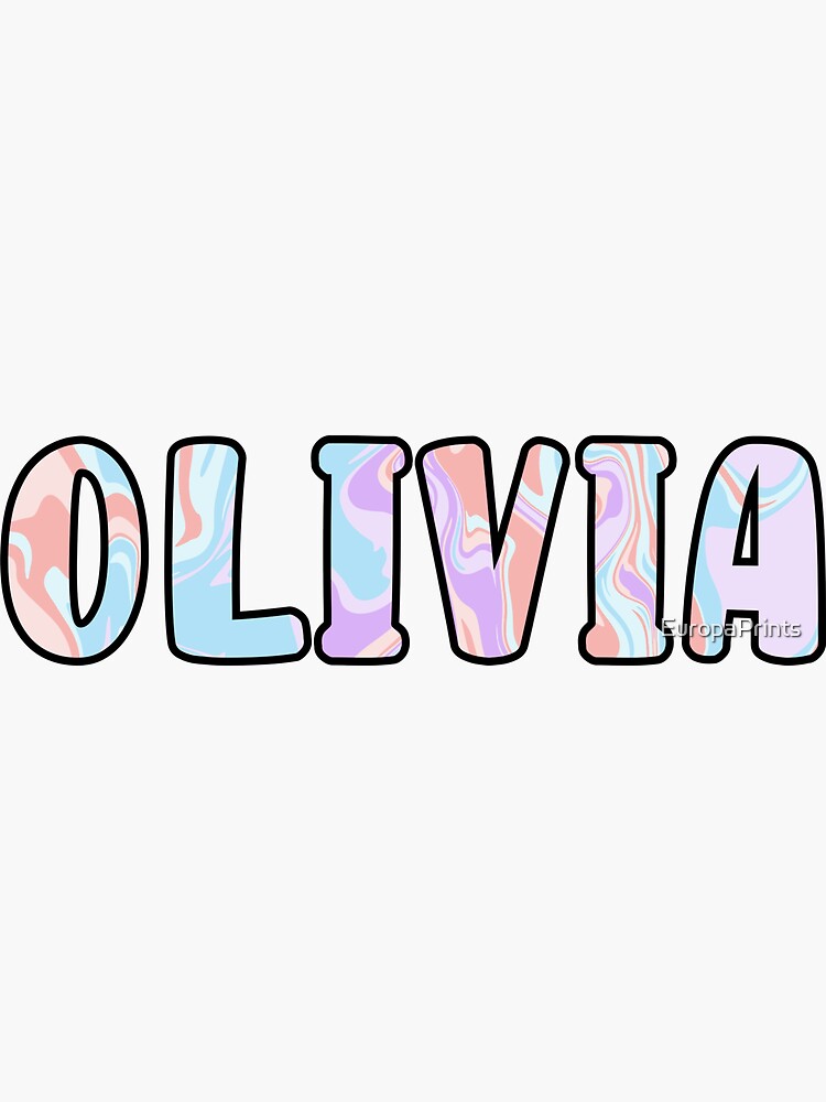 "Olivia Custom Name " Sticker by EuropaPrints | Redbubble
