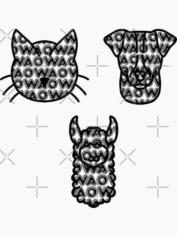 "Cat, Dog, Llama || Owa Owa" Sticker for Sale by Moka898 | Redbubble