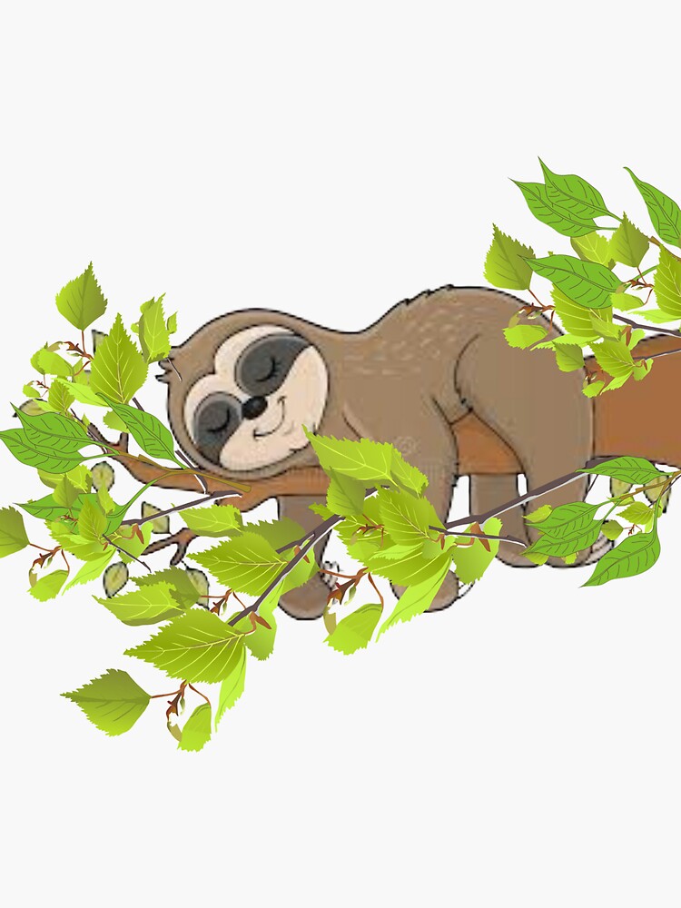 "Sleepy Sloth" Sticker for Sale by JennsArt2021 | Redbubble