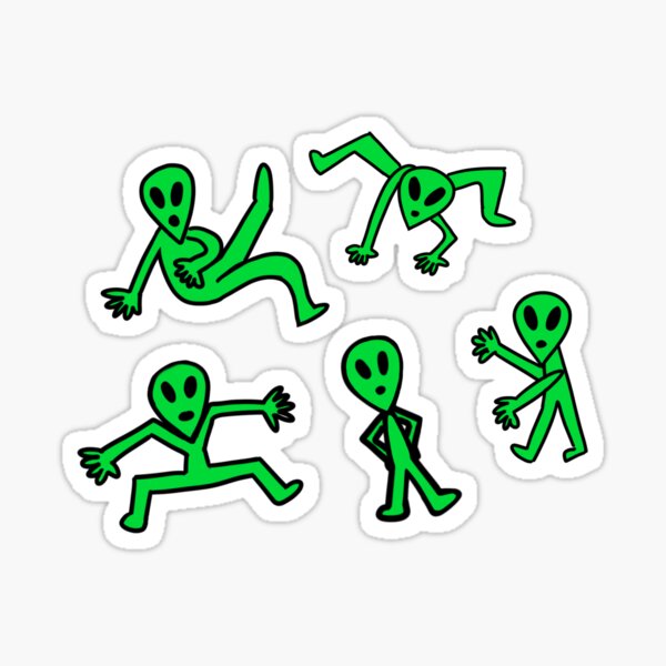 "funky aliens" Sticker for Sale by sydfink | Redbubble