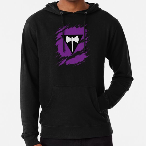 Lesbian Labrys Pride Flag Ripped Reveal Lightweight Hoodie By Valador