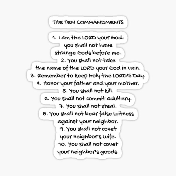 "The Ten Commandments " Sticker by Lupappdesigns | Redbubble