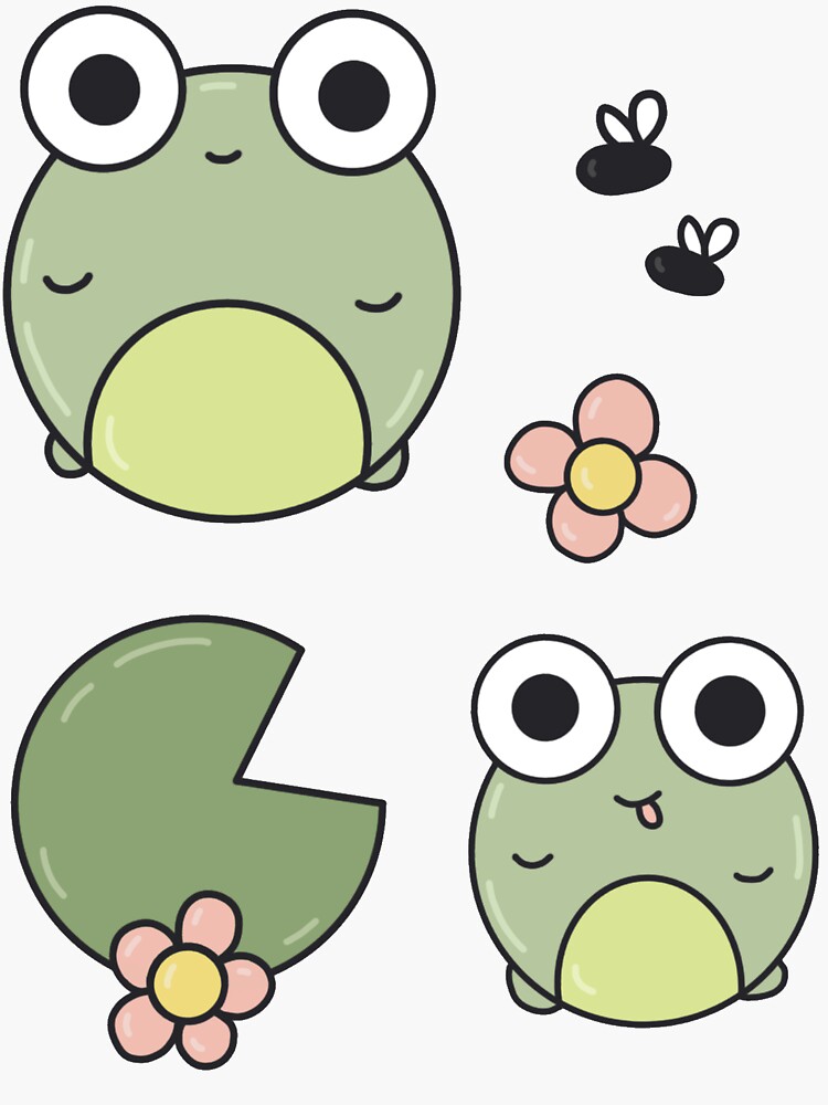 "Cute Frog Doodle" Sticker for Sale by critterscreates | Redbubble