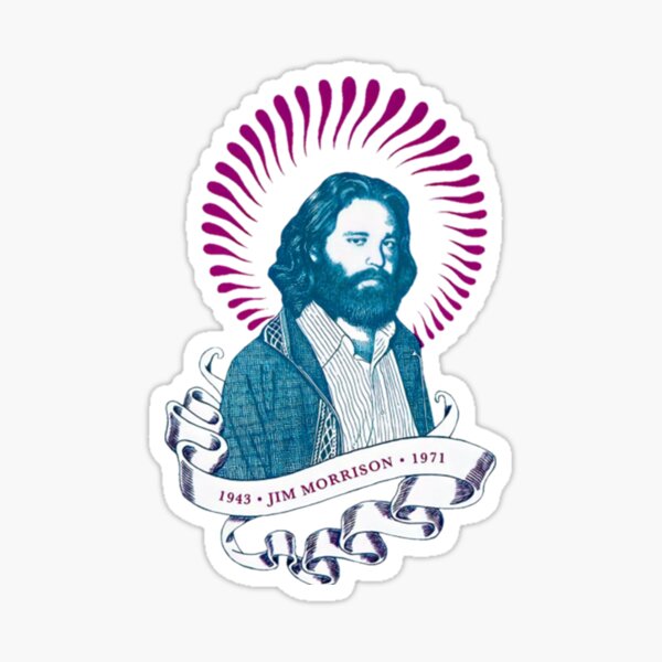 "Jim Morrison" Sticker by FireFlyTee | Redbubble
