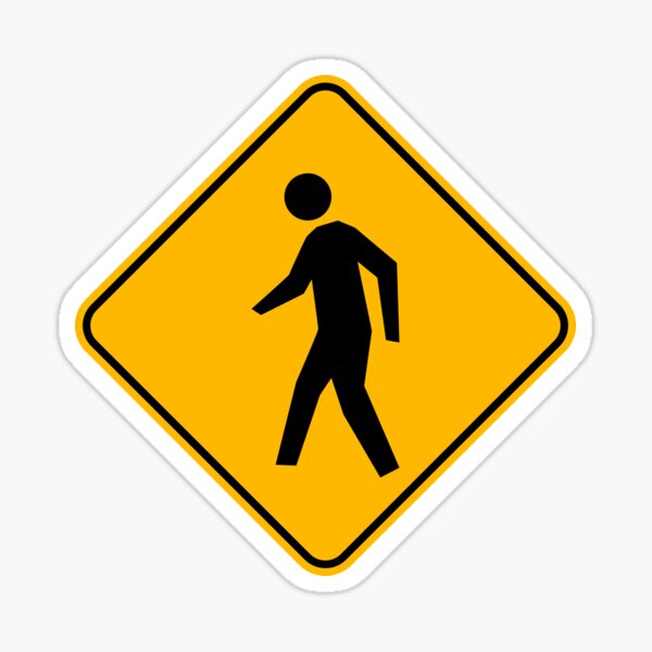 "Warning sign - Pedestrian" Sticker by Smaragdas | Redbubble