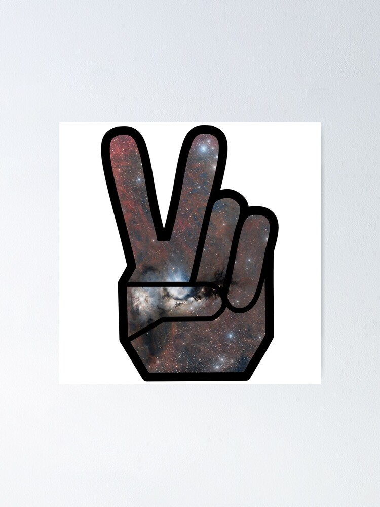 "Peace Out Hand Sign Nebula" Poster for Sale by ozl01 | Redbubble