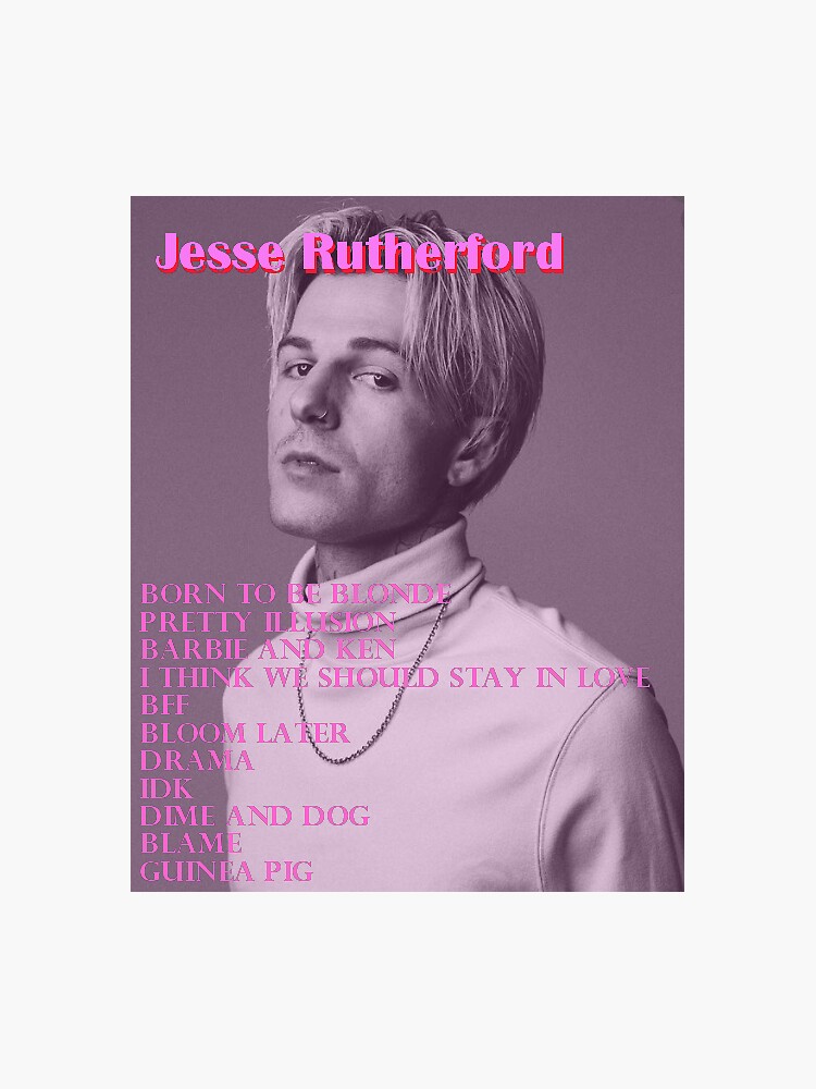"Jesse Rutherford & Album Poster (Pink Tinted)" Sticker for Sale by ...
