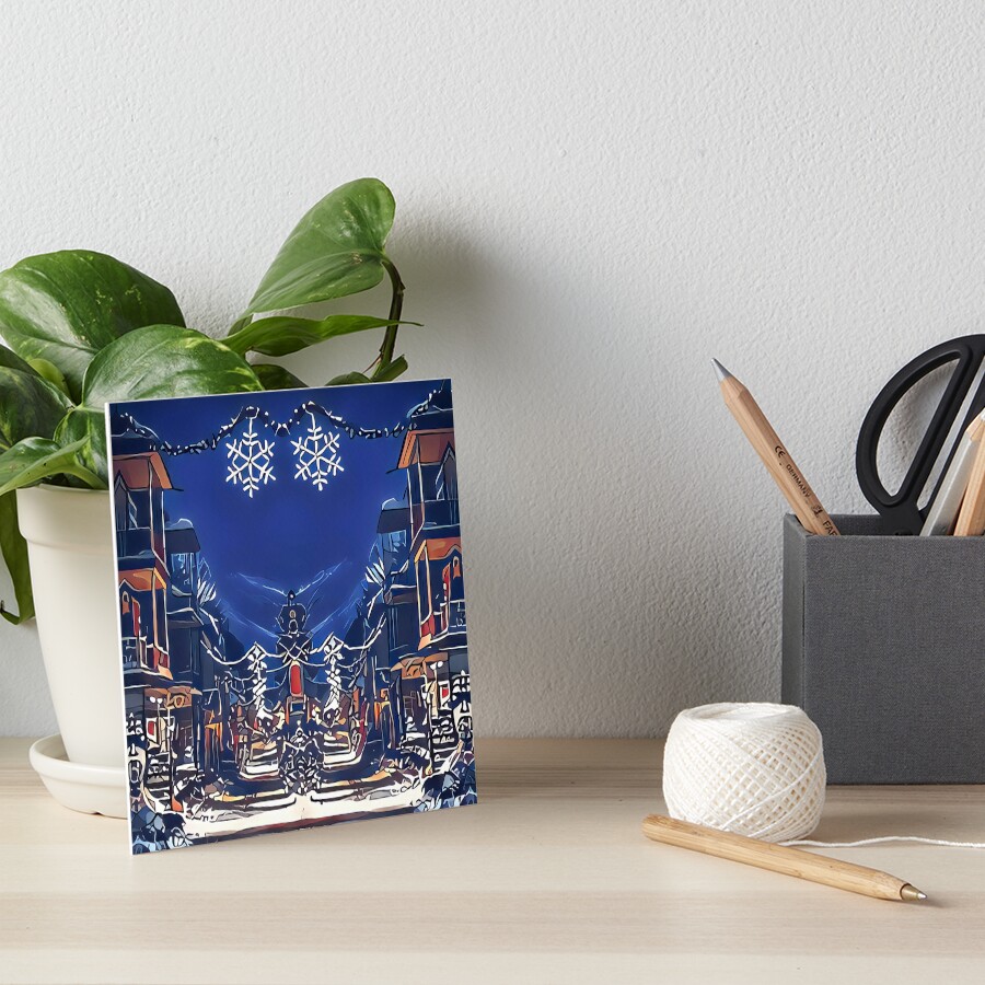 "Snow Dwarf Meeting - Grumpy Fantasy City Symmetry Art" Art Board Print ...