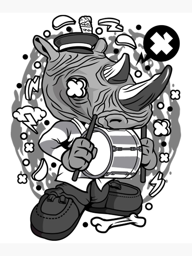 Póster «Banda de música Rhino Pop Art» de AndreaBlace07 | Redbubble
