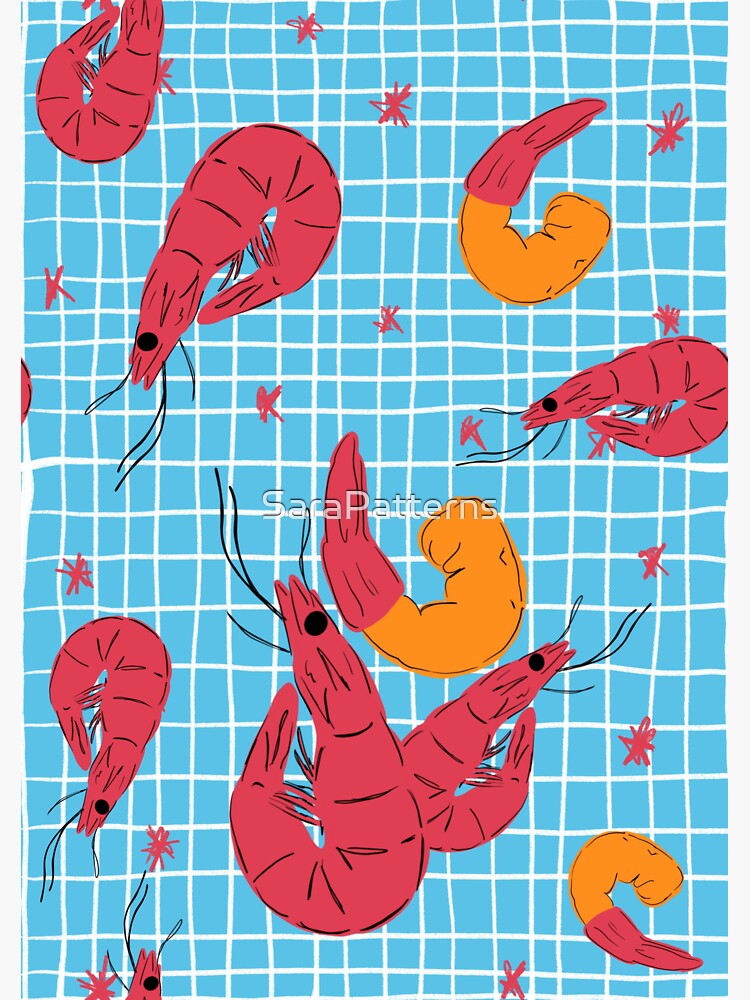 "Prawns" Sticker for Sale by SaraPatterns | Redbubble