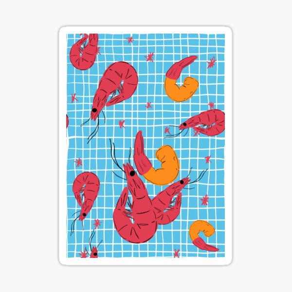 "Prawns" Sticker for Sale by SaraPatterns | Redbubble