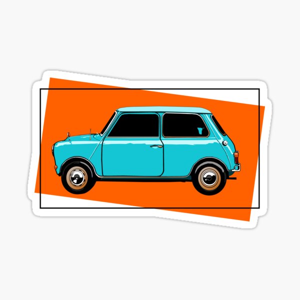 "#Roadtrip Blue Car" Sticker by AnnarieV | Redbubble