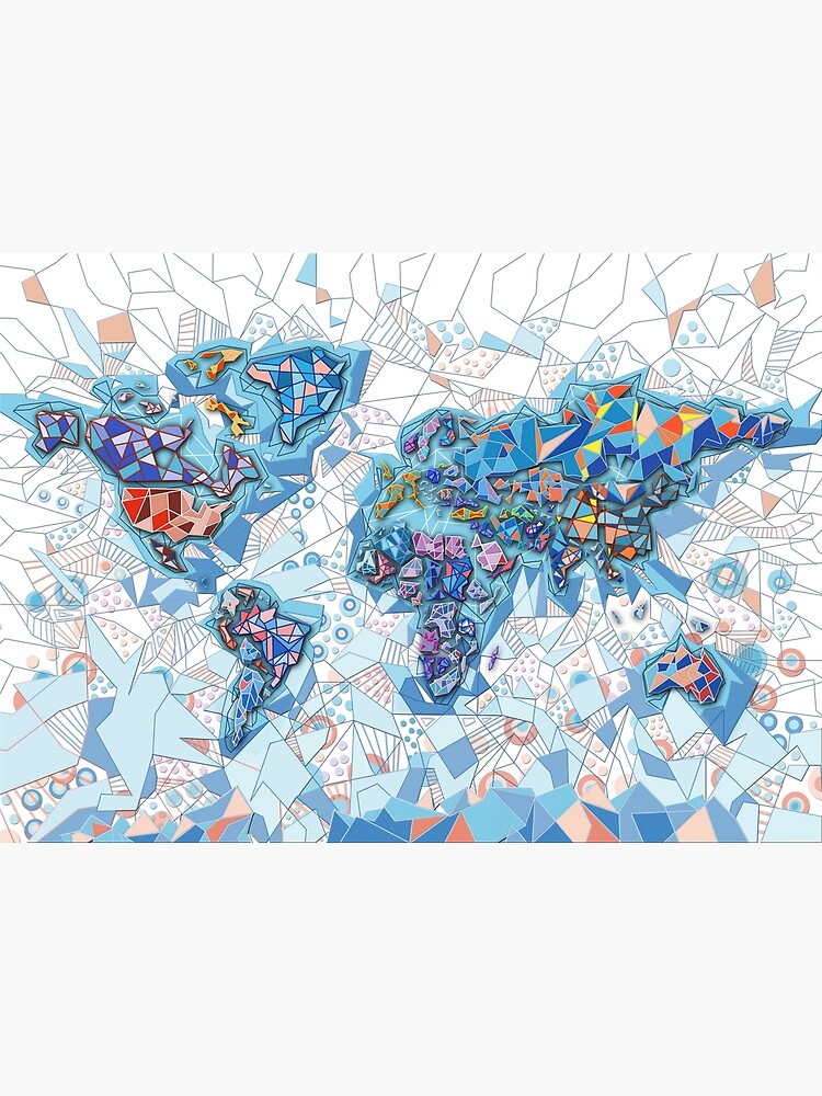 "world map geometry " Poster by BekimART | Redbubble