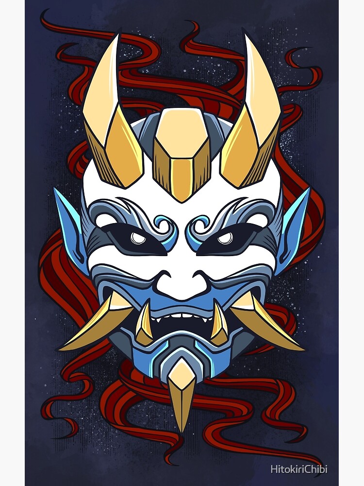 "Blue Oni Mask" Art Print by HitokiriChibi | Redbubble