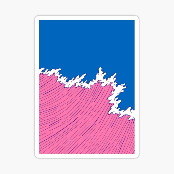 "Pink Wave Minimalism" Sticker for Sale by margerteriaq | Redbubble
