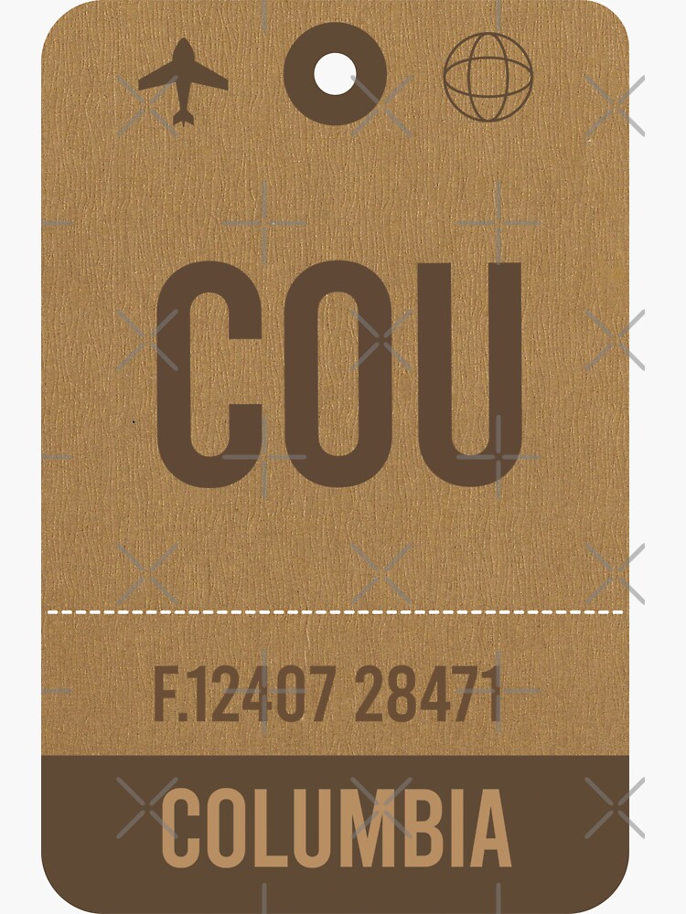 "Columbia Vintage Airport Luggage Tag" Sticker by InspireShop | Redbubble