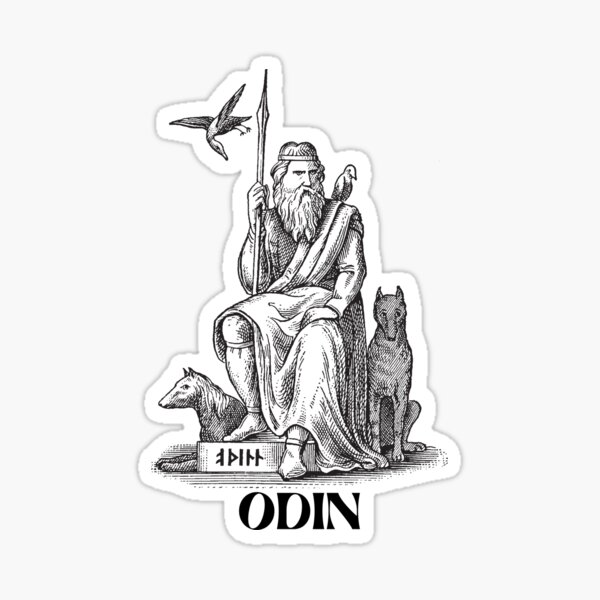 "ODIN." Sticker for Sale by JenandDansshop | Redbubble