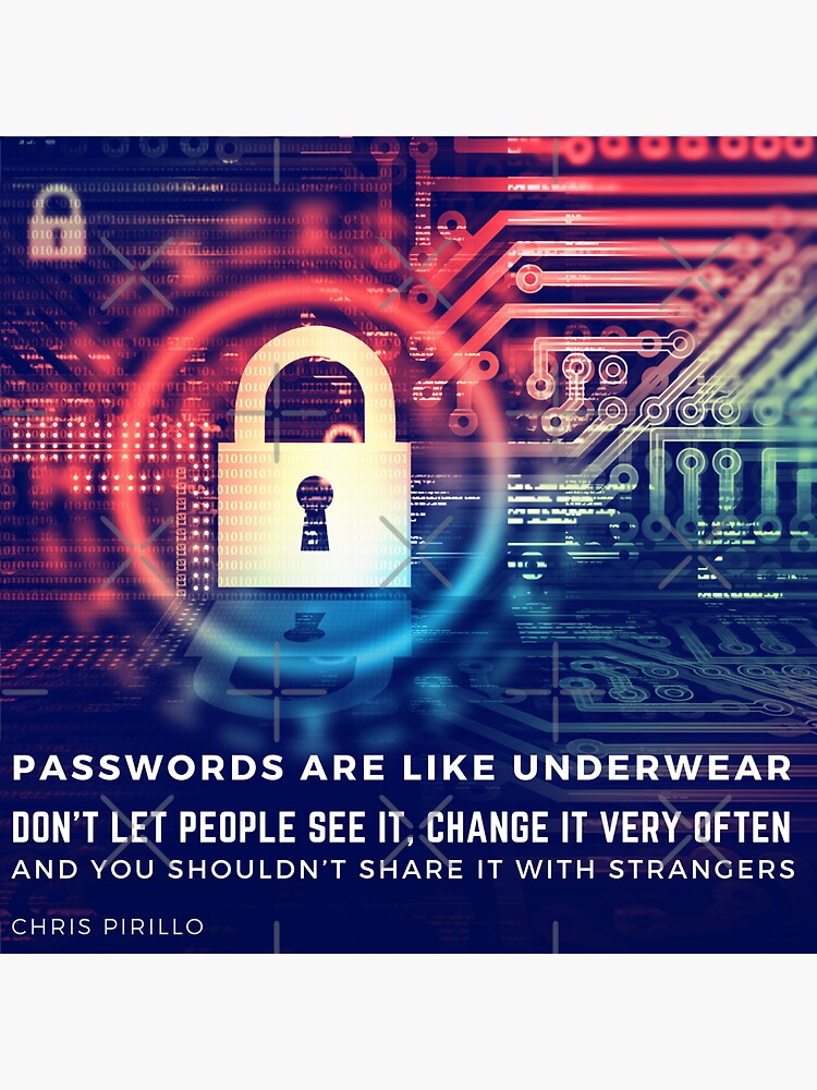 "Cyber security jokes Passwords are like underwear" Sticker for Sale by ...
