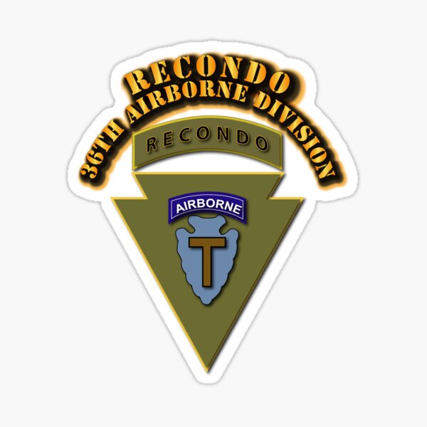 "Army - 36th Airborne Division - Recondo" Sticker for Sale by ...