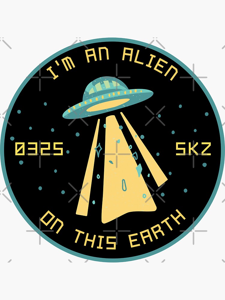 "SKZ Han Jisung ALIEN Cute Retro Lyrics " Sticker for Sale by ...