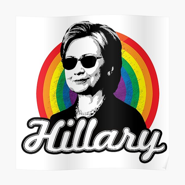 "Rainbow Hillary" Poster for Sale by popdesigner | Redbubble