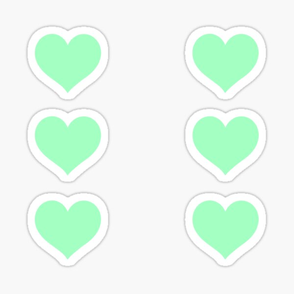 "Mint Green Heart Shape Pattern Stickers Pack " Sticker for Sale by ...
