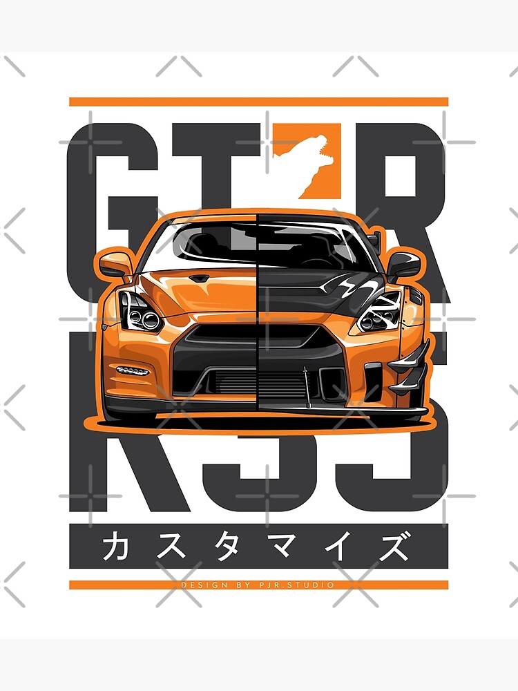 Póster «Godzilla GTR R35 naranja» de pjrstudio | Redbubble