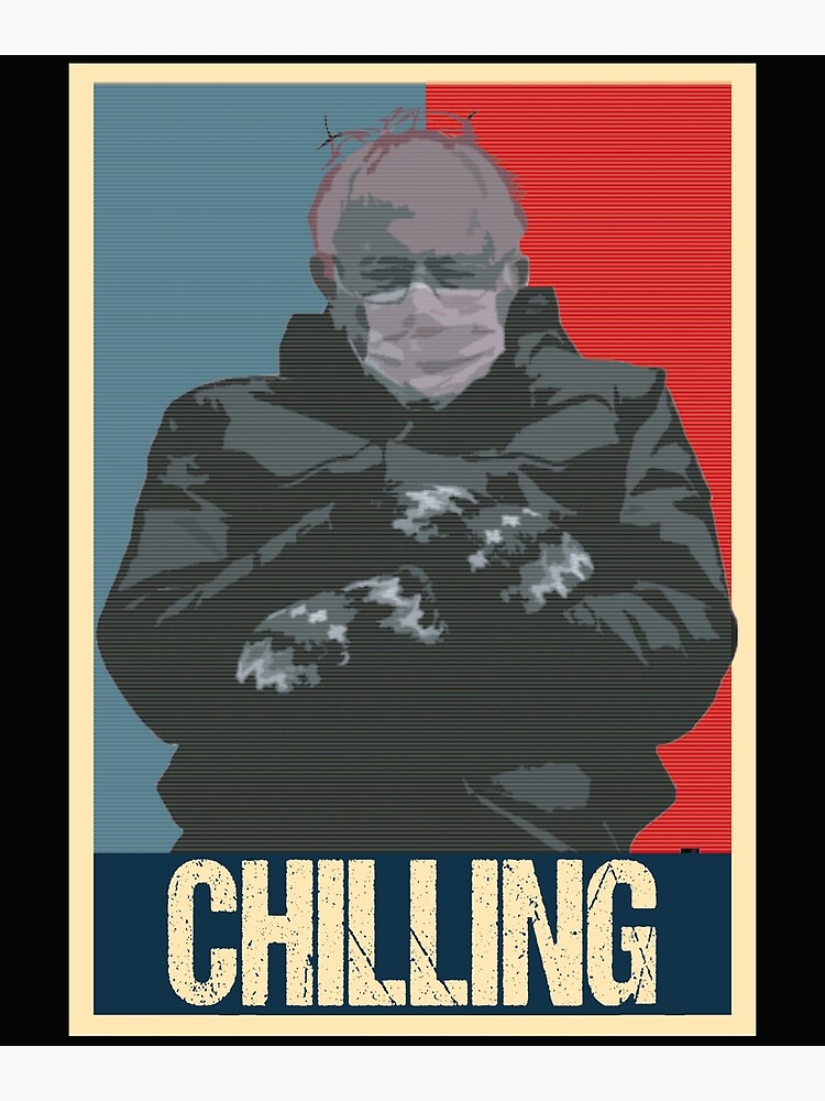 Póster «Bernie sanders mittens memes inauguración, escalofriante» de ...