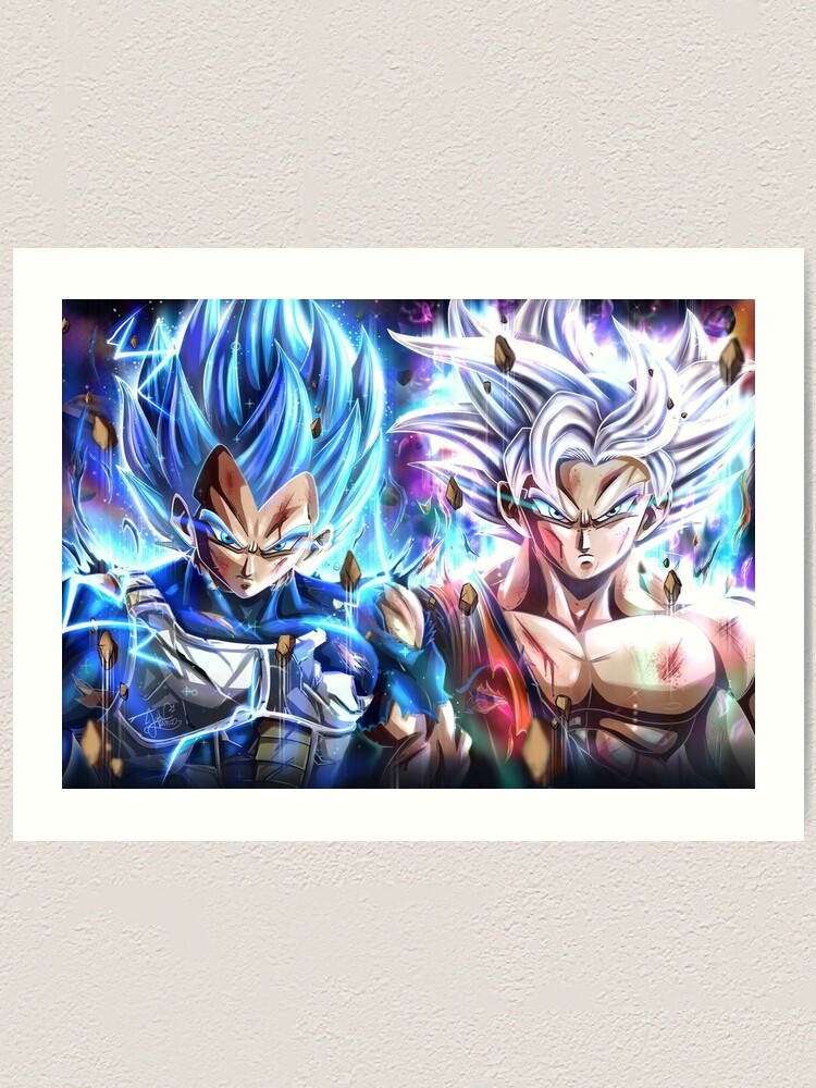 "vegeta and goku power up" Art Print for Sale by DBJohnDraw | Redbubble