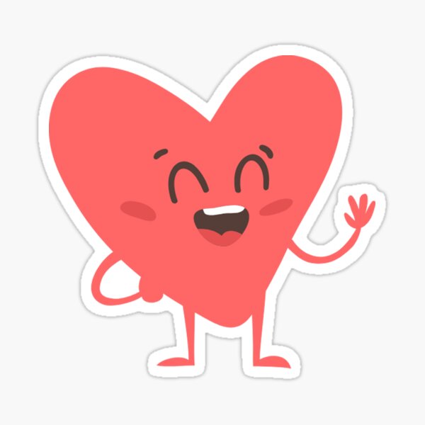"Hello heart emoji" Sticker for Sale by Cocodek | Redbubble