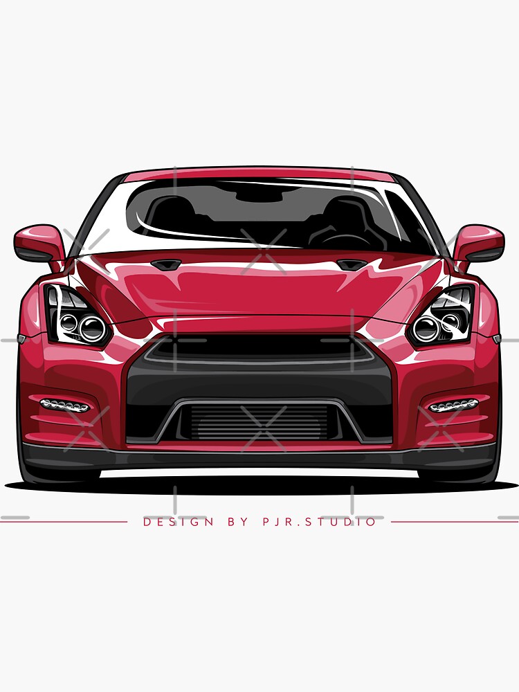 "GTR R35 red" Sticker for Sale by pjrstudio | Redbubble