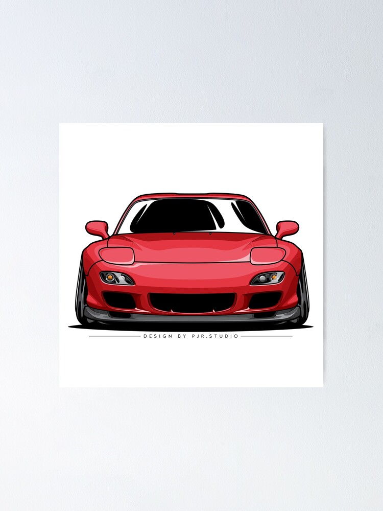 "Red Rx7 Fd3s" Poster for Sale by pjrstudio | Redbubble