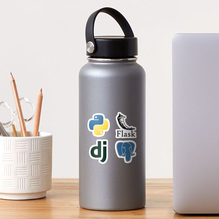 Django Flask Developer Logo Pack Sticker For Sale By Dev Stuff Redbubble
