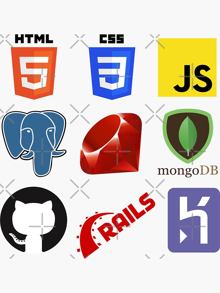 "Web Developer logo pack" Sticker for Sale by Dev-Stuff | Redbubble