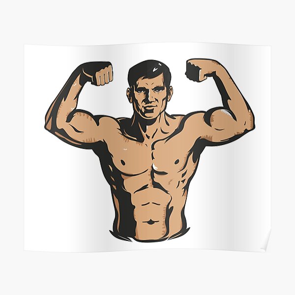 "Bodybuilder illustrator decree" Poster by ODClothes | Redbubble