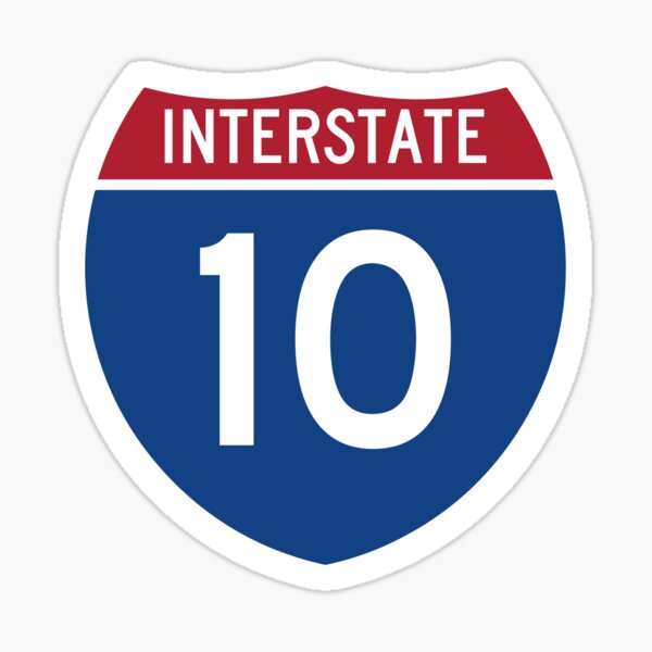 Interstate 10 Stickers | Redbubble