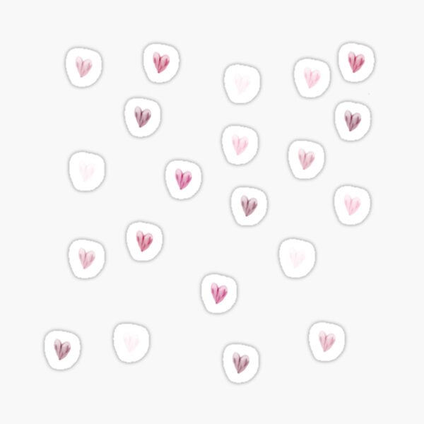 "Scattered Heart Valentine Design" Sticker by JulesArtShop | Redbubble