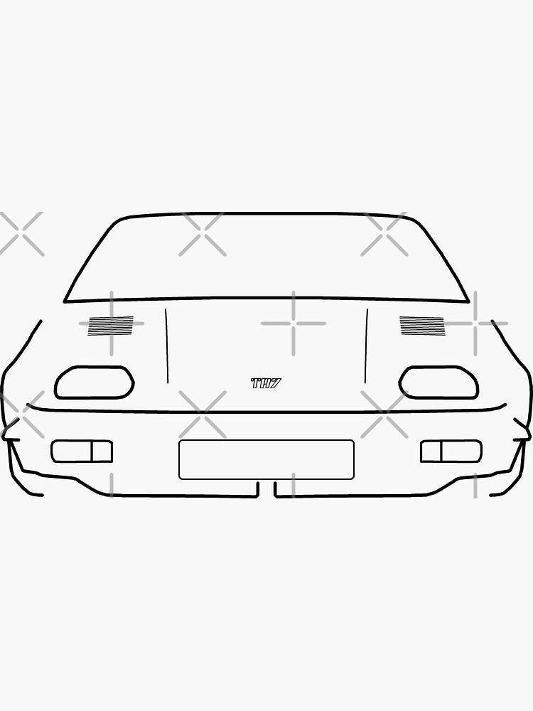 "Triumph TR7 1970s classic British sports car black outline graphic ...