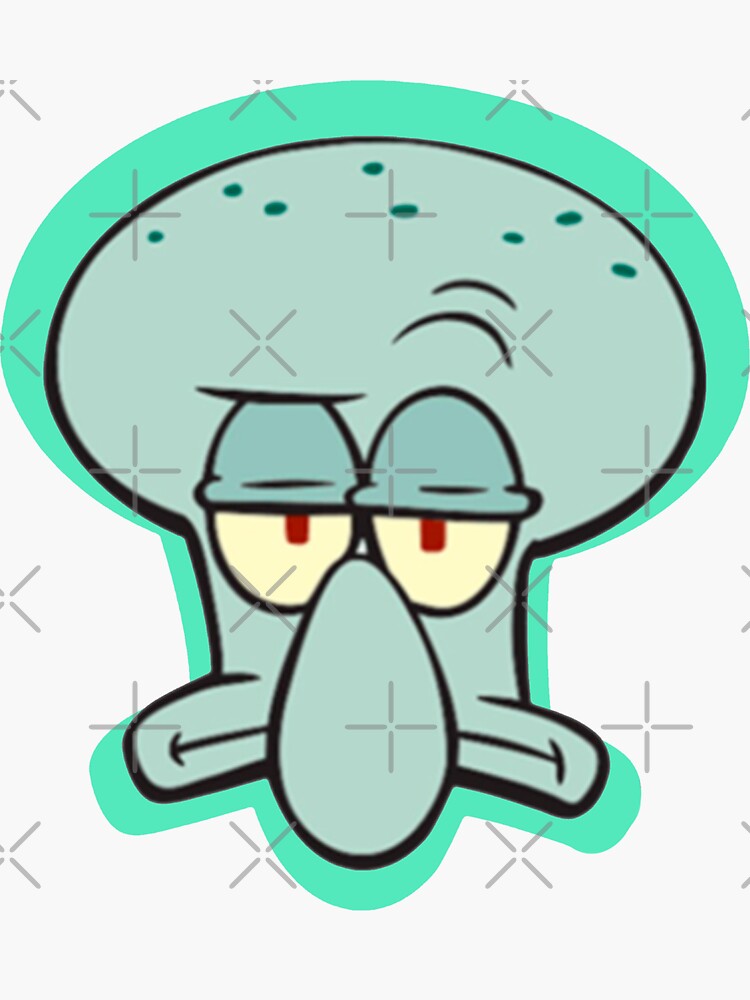Pegatina «Calamardo - Bob Esponja meme» de redblueyellowd | Redbubble