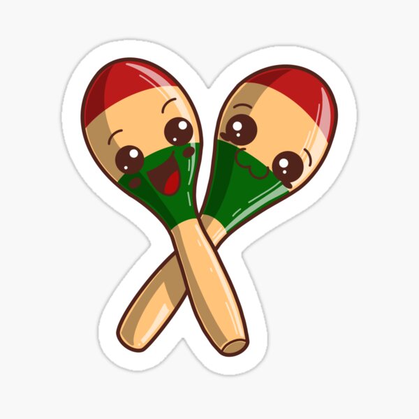 "Happy Kawaii Maracas" Sticker for Sale by KessenCreates | Redbubble