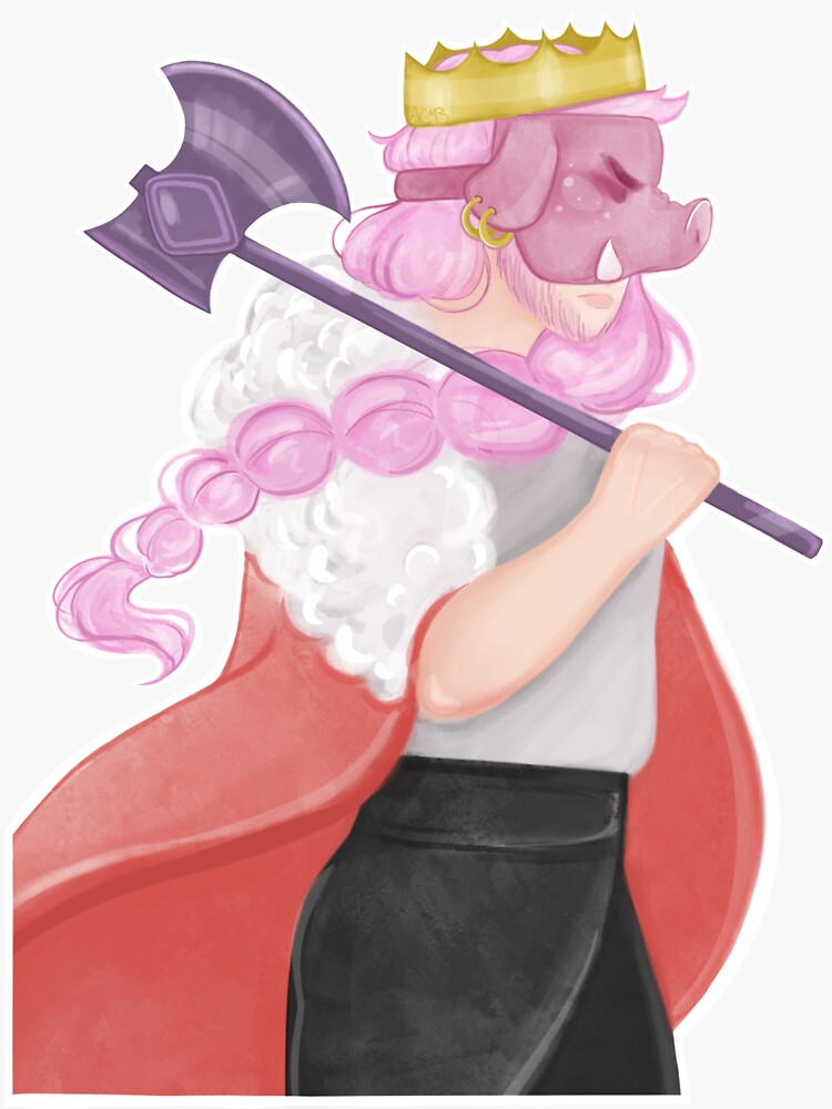 "Technoblade Netherite Axe" Sticker for Sale by Doodze | Redbubble