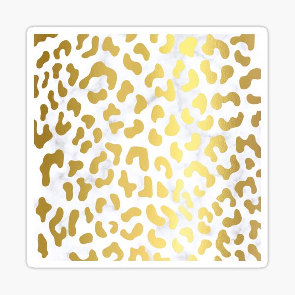 "Gold and White Leopard Spots and Marble" Sticker for Sale by ...