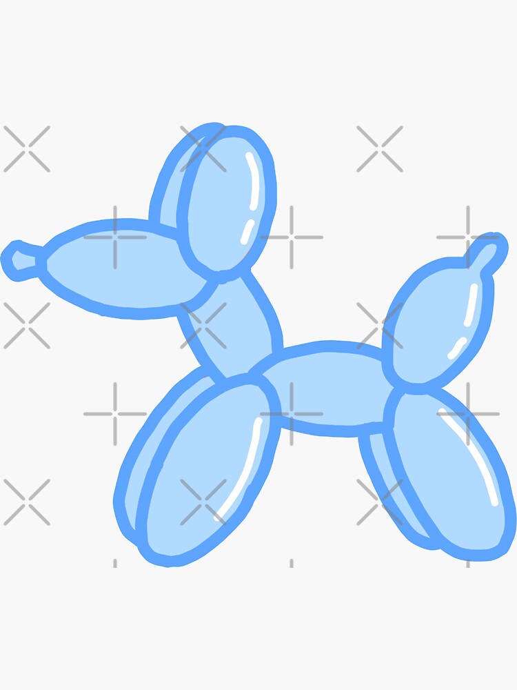 "preppy blue balloon dog sticker " Sticker for Sale by rachsdesigns ...