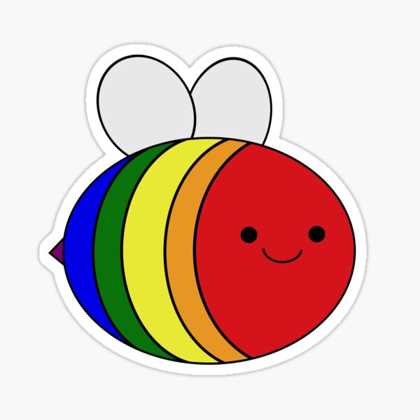 "Happy Bee Gay Pride" Sticker by failephant-art | Redbubble