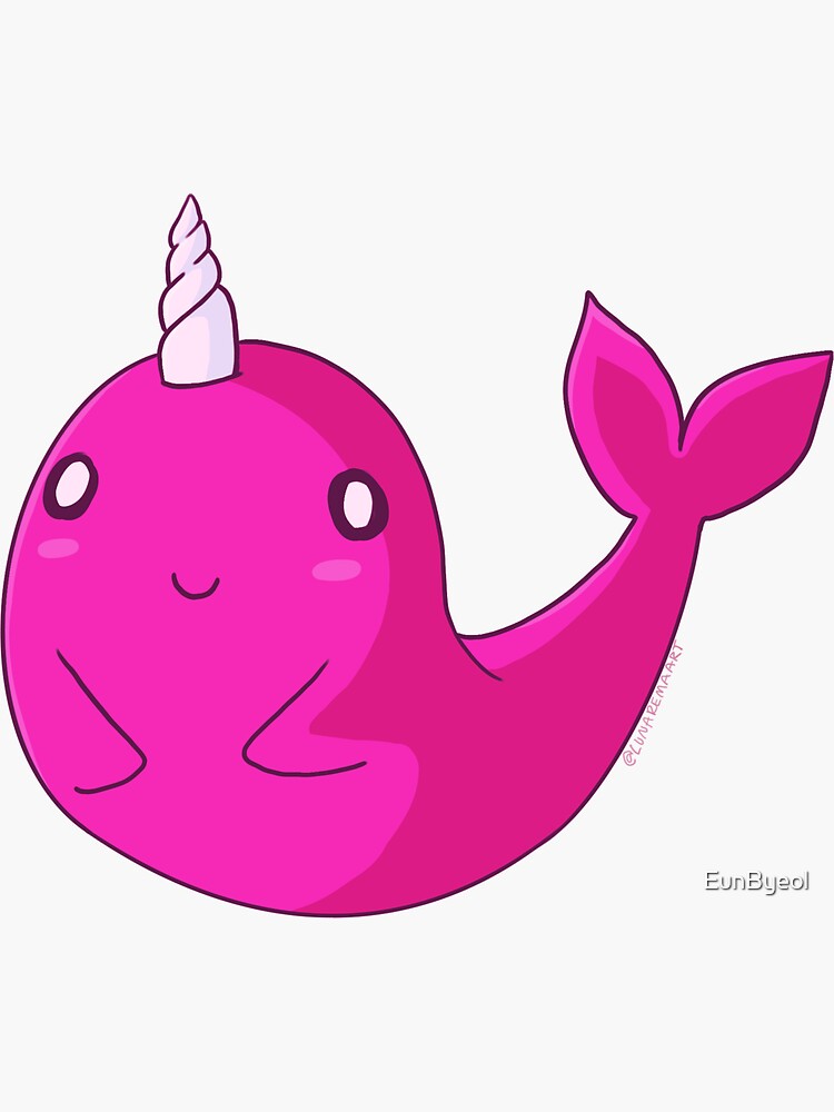 "Cute Pink Narwhal Magical " Sticker for Sale by EunByeol | Redbubble