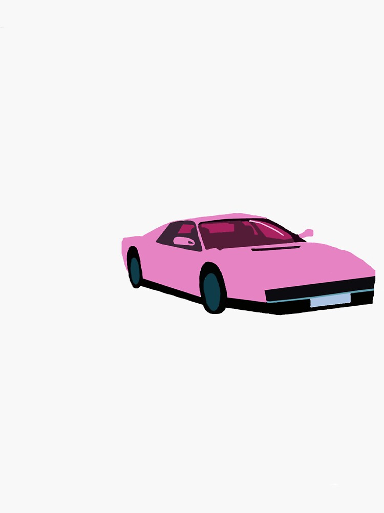 "pink car " Sticker for Sale by cutestrokes | Redbubble