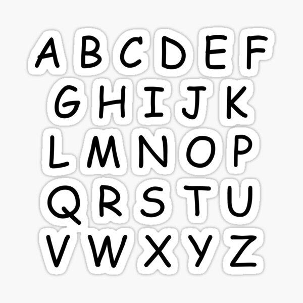 "Comic sans letters" Sticker for Sale by Parikshit10 | Redbubble